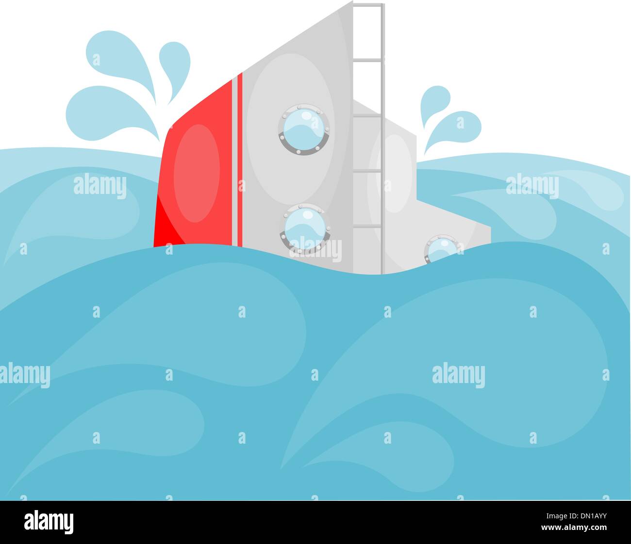 Titanic sinking painting Stock Vector Images - Alamy