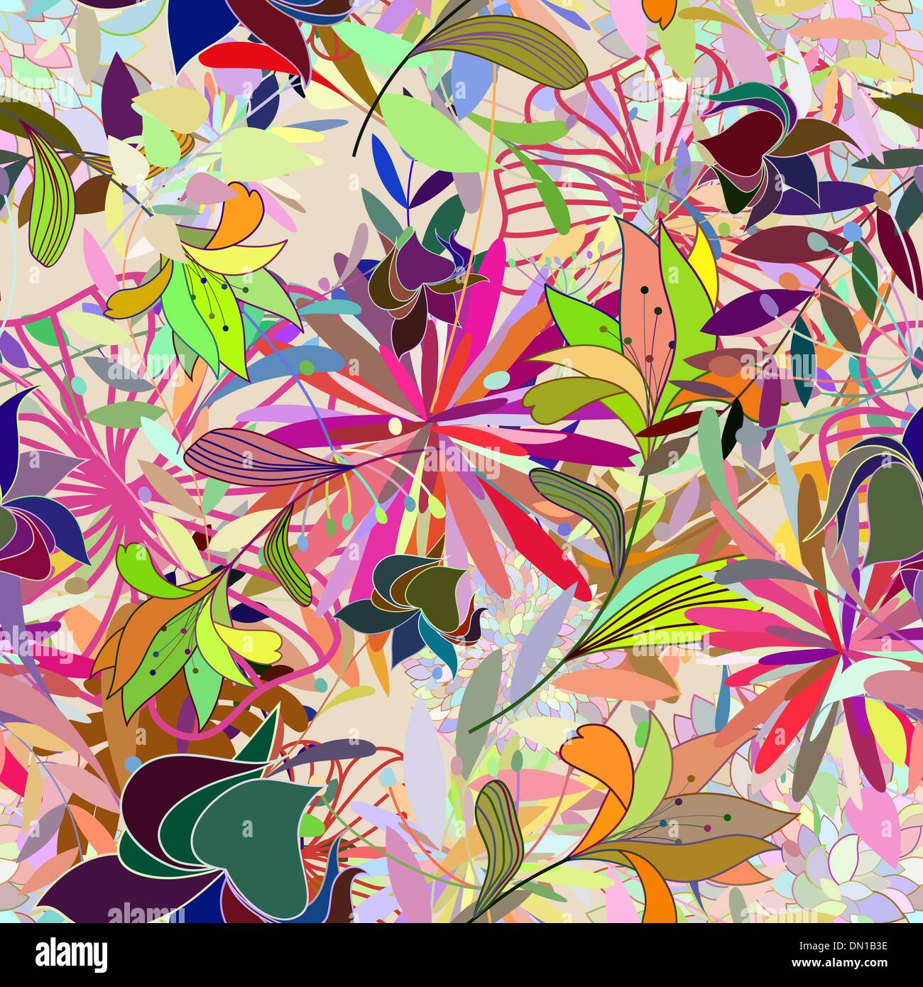 Seamless multicolor floral pattern Stock Vector Image & Art - Alamy