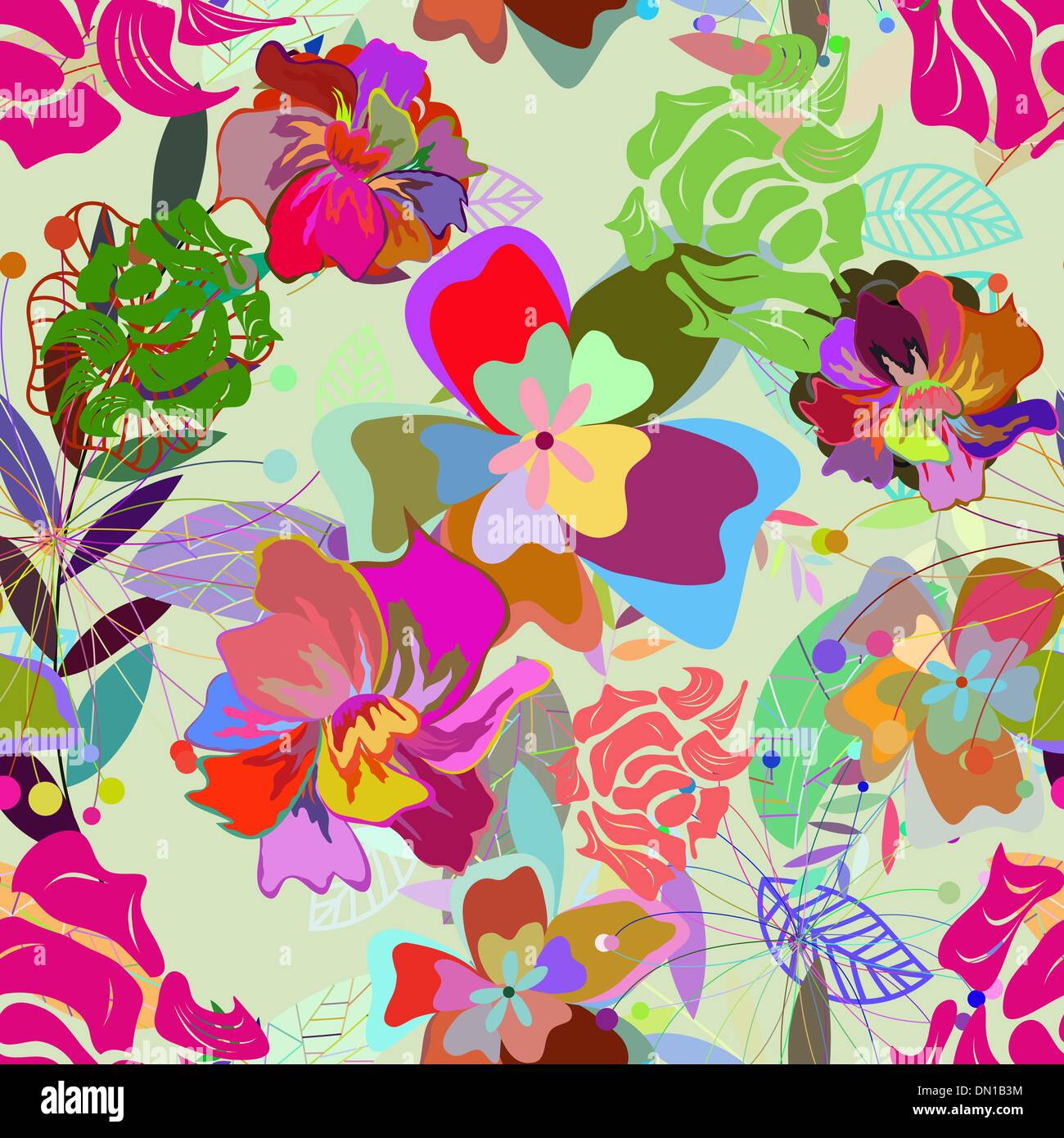 Seamless multicolor floral pattern Stock Vector Image & Art - Alamy