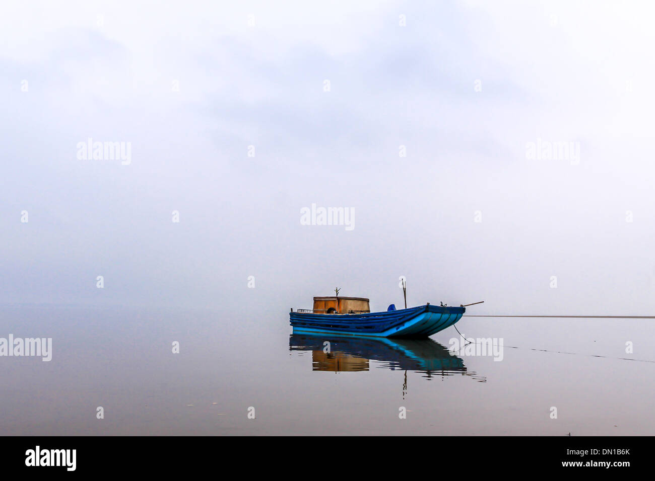 Boat on pond at Vietnam Stock Photo - Alamy