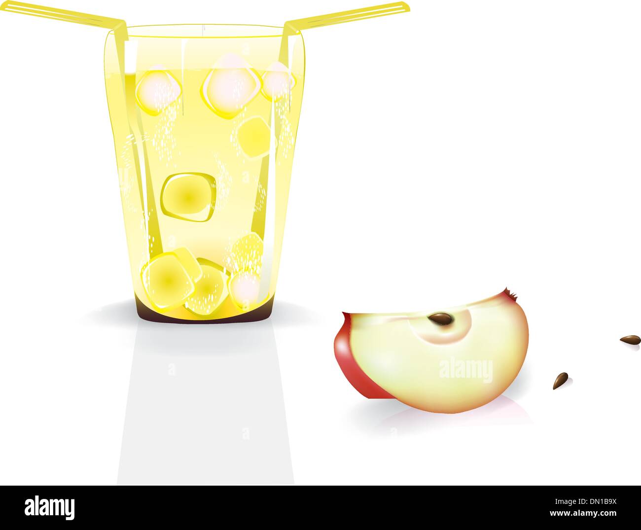Glass apple juice slice Stock Vector Images - Alamy