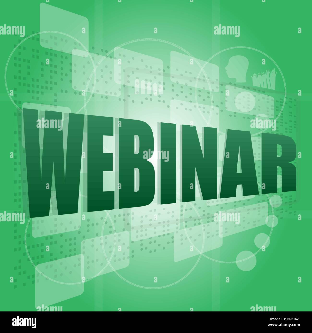 words webinar on digital screen, information technology concept Stock ...