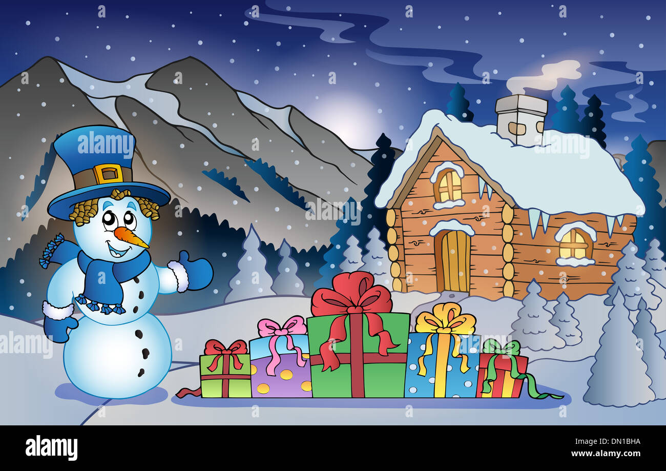Christmas outdoor theme 7 - picture illustration Stock Photo - Alamy