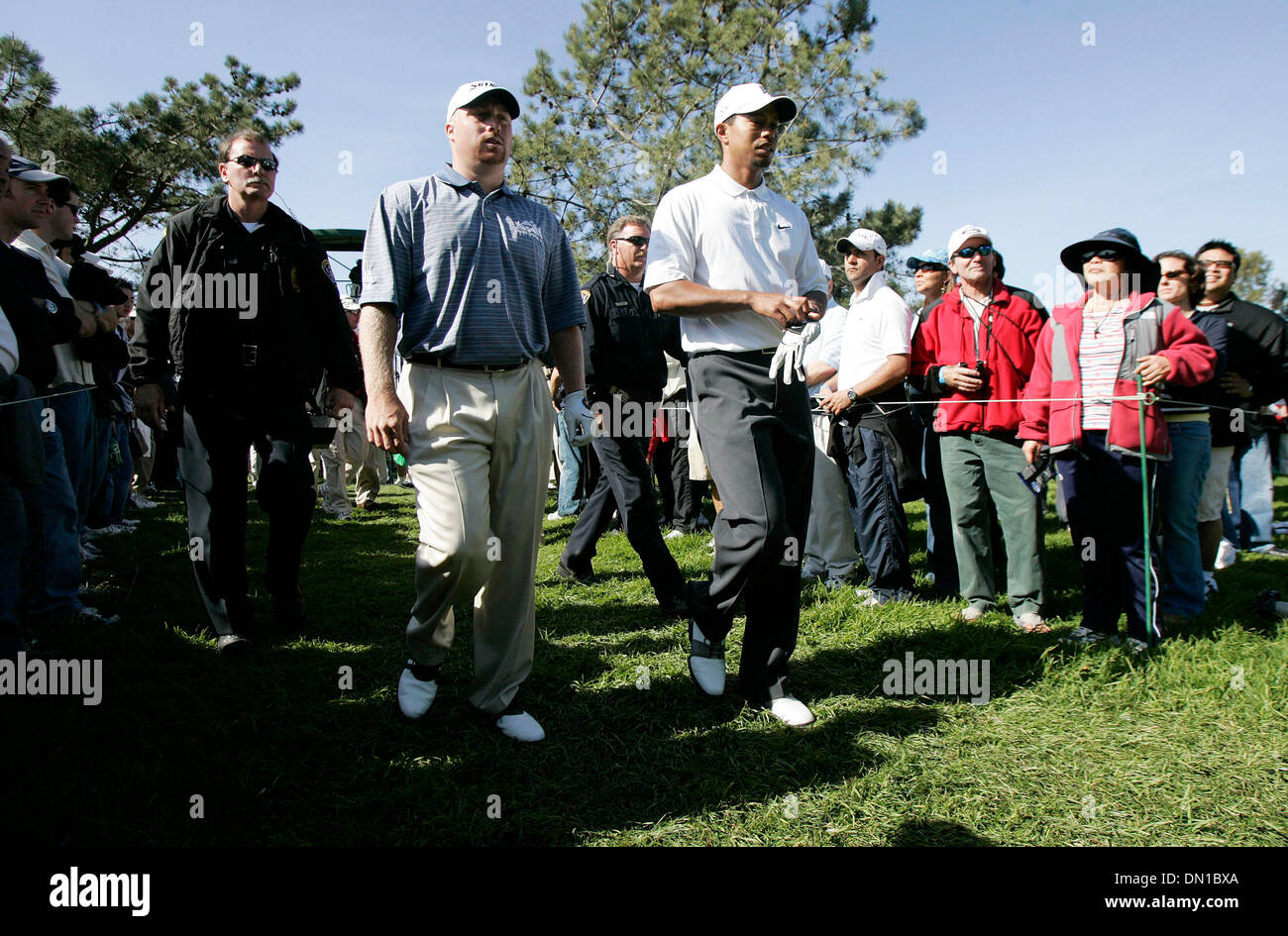 Jan 28, 2006; La Jolla, CA, USA; GOLF: TIGER WOODS and caddie STEVE ...
