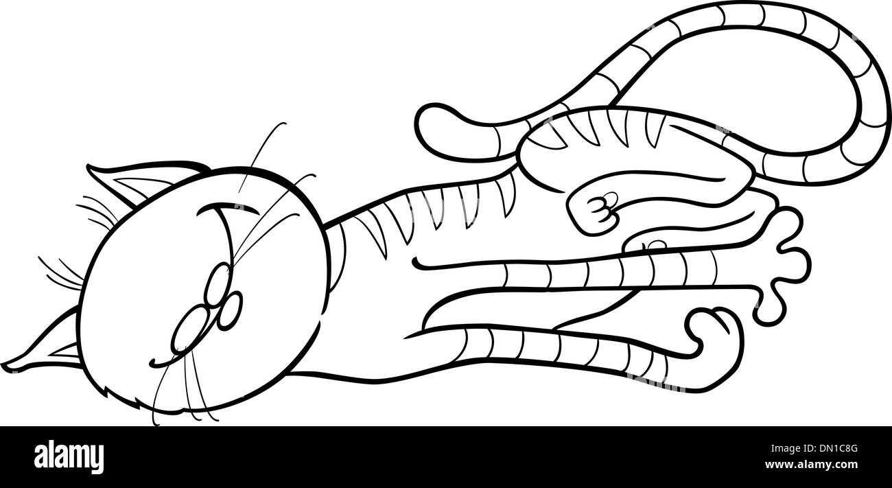 happy cat cartoon for coloring Stock Vector Image & Art - Alamy