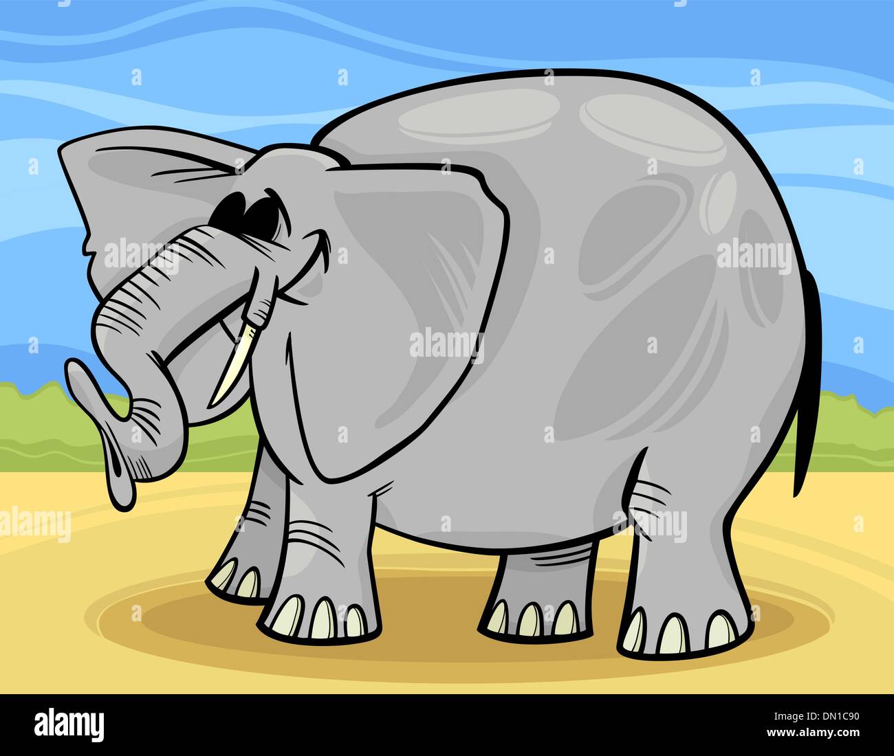 funny elephant cartoon illustration Stock Vector Image & Art - Alamy