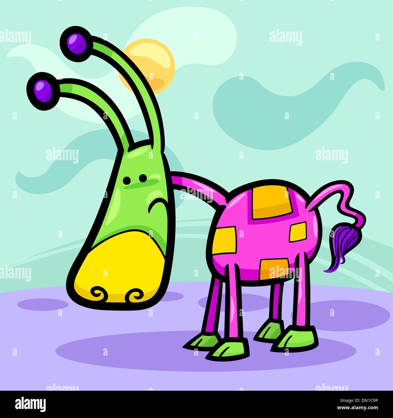 cartoon funny fantasy creature Stock Vector Image & Art - Alamy