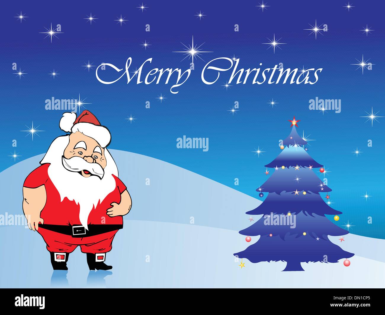 santa celebrating christmas to decorate tree Stock Vector Image & Art ...