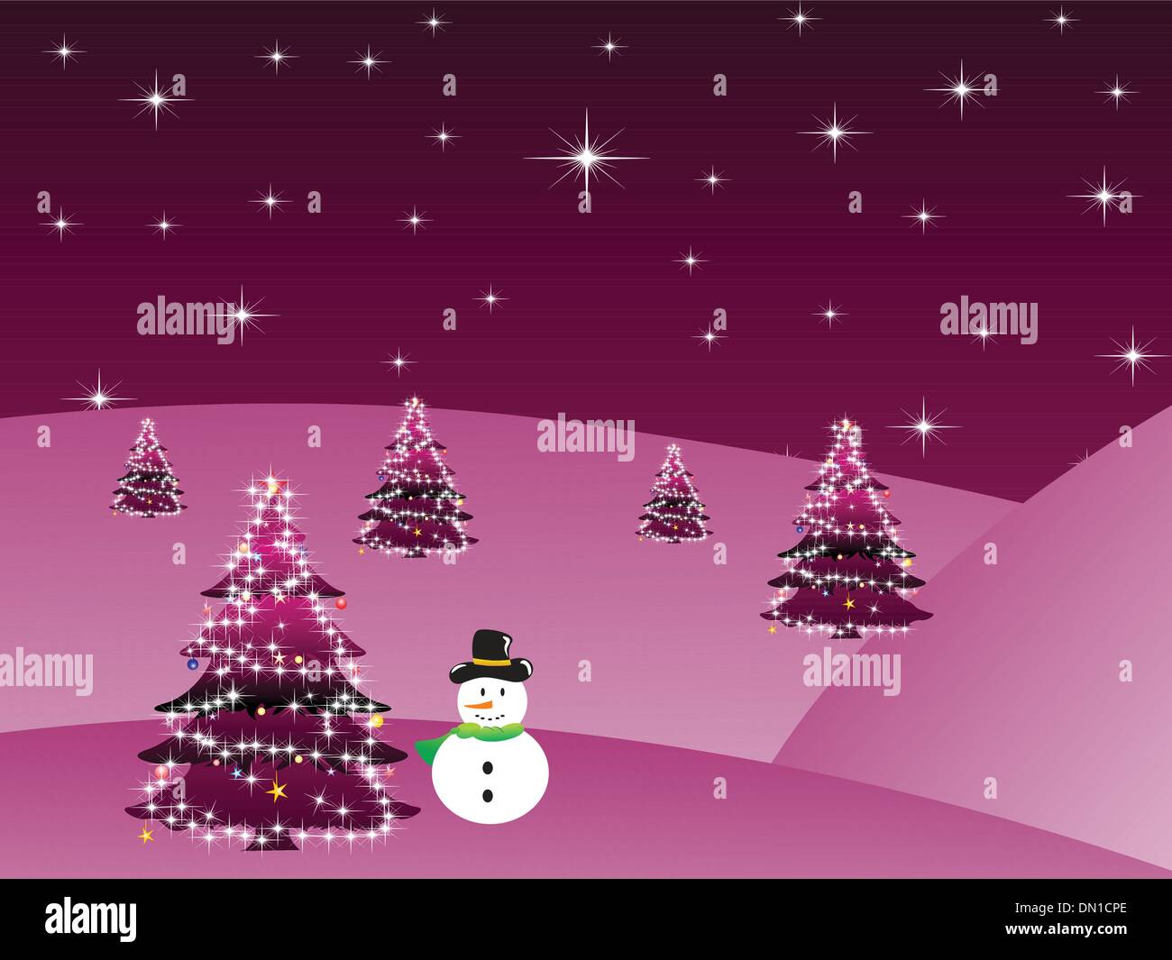 snowman and tree, vector illustration Stock Vector Image & Art - Alamy