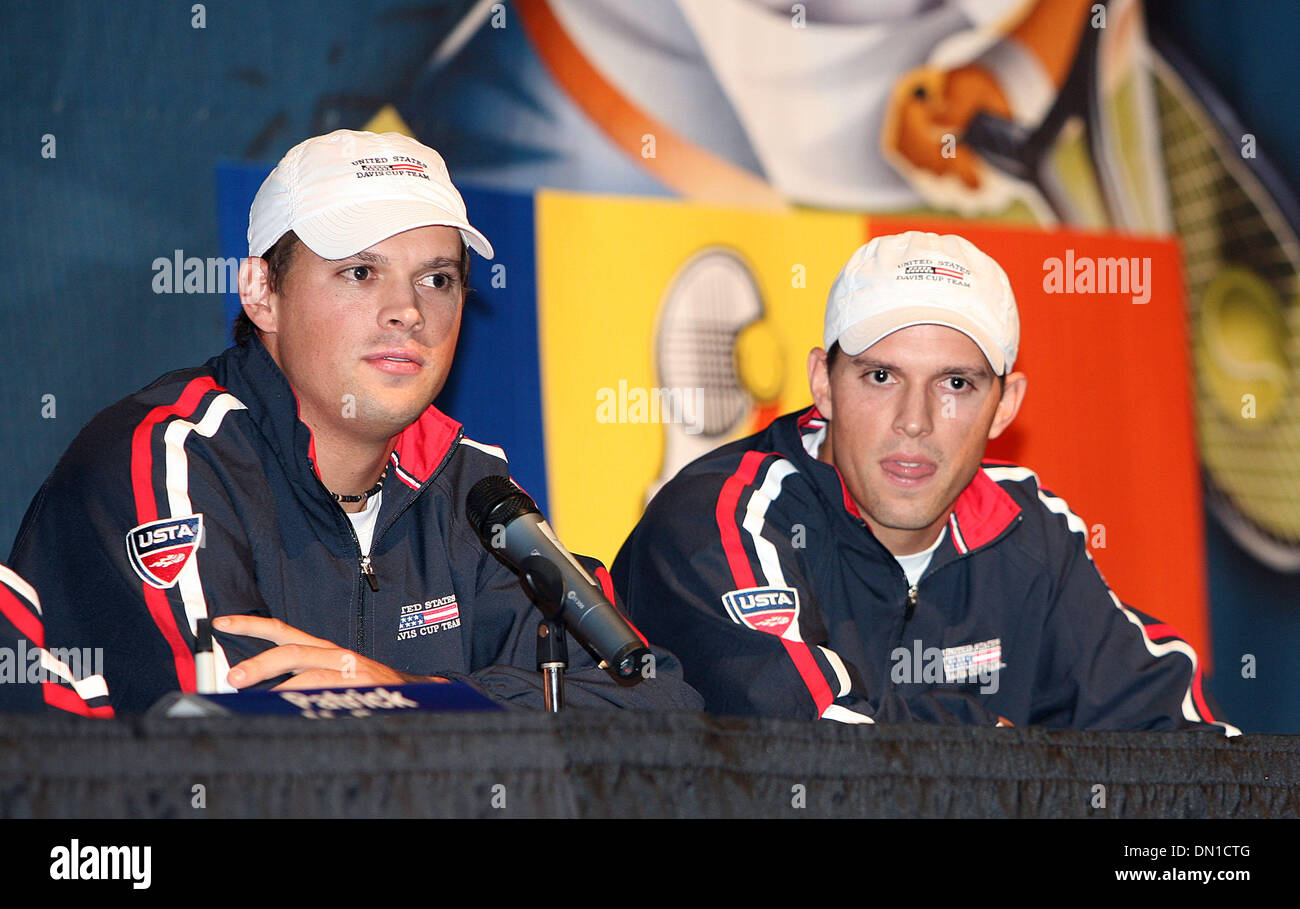Feb 10, 2006; Miramar, CA, USA; BOB and MIKE BRYAN answering questions ...