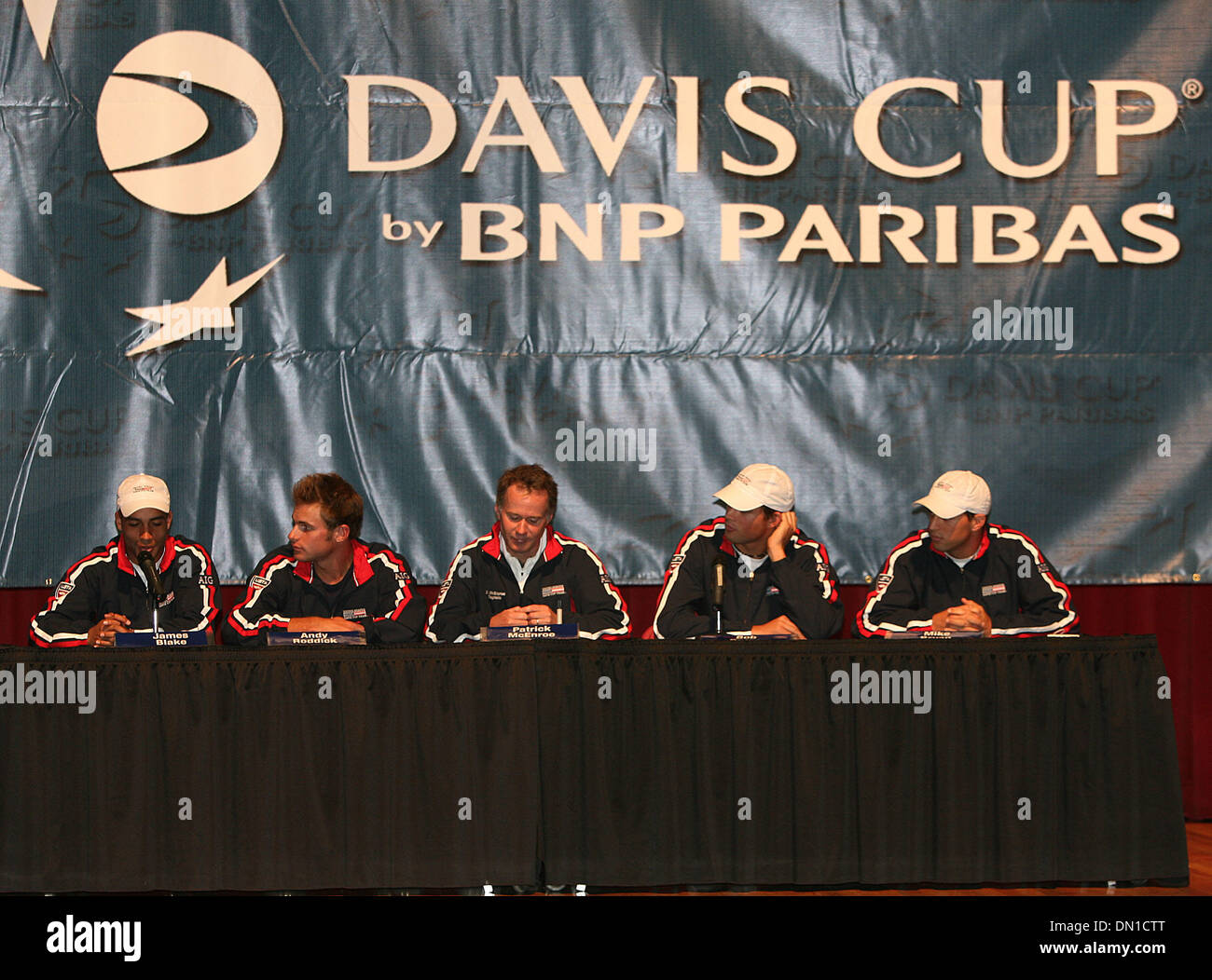 Feb 10, 2006; Miramar, CA, USA; PATRICK MCENROE and the Davis Cup team ...