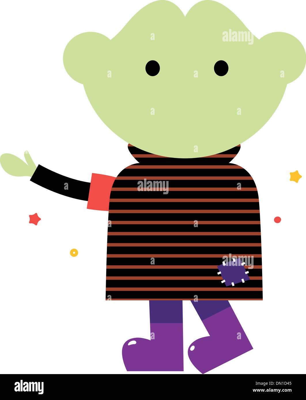 Cute Zombie boy isolated on white Stock Vector Image & Art - Alamy