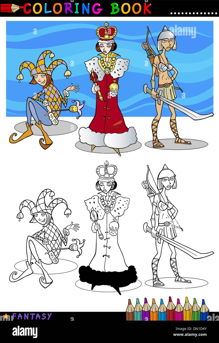 Fantasy characters for coloring Stock Vector Image & Art - Alamy
