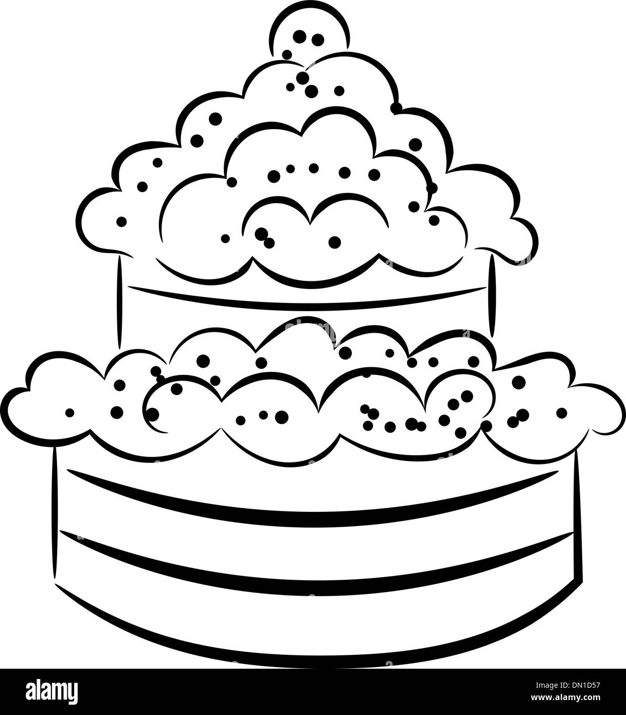 Wedding celebration birthday cake Black and White Stock Photos & Images ...