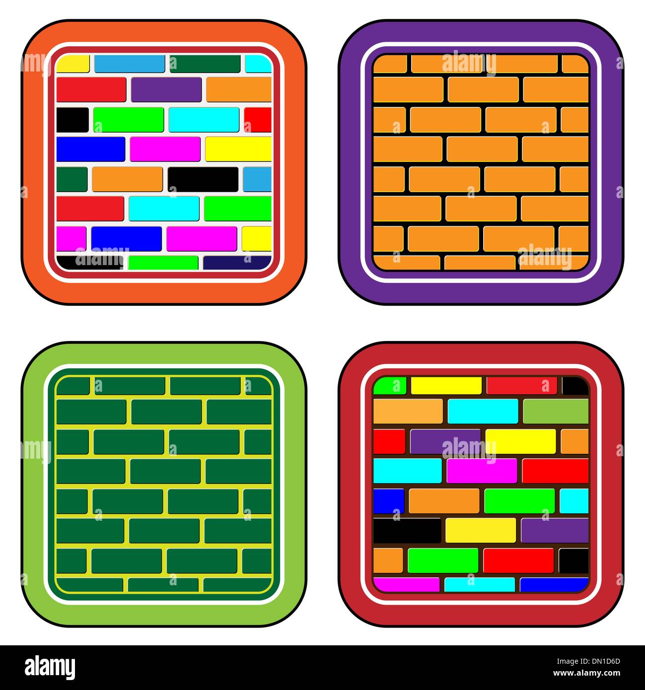 Color brick buttons for web devices and the internet Stock Vector Image ...