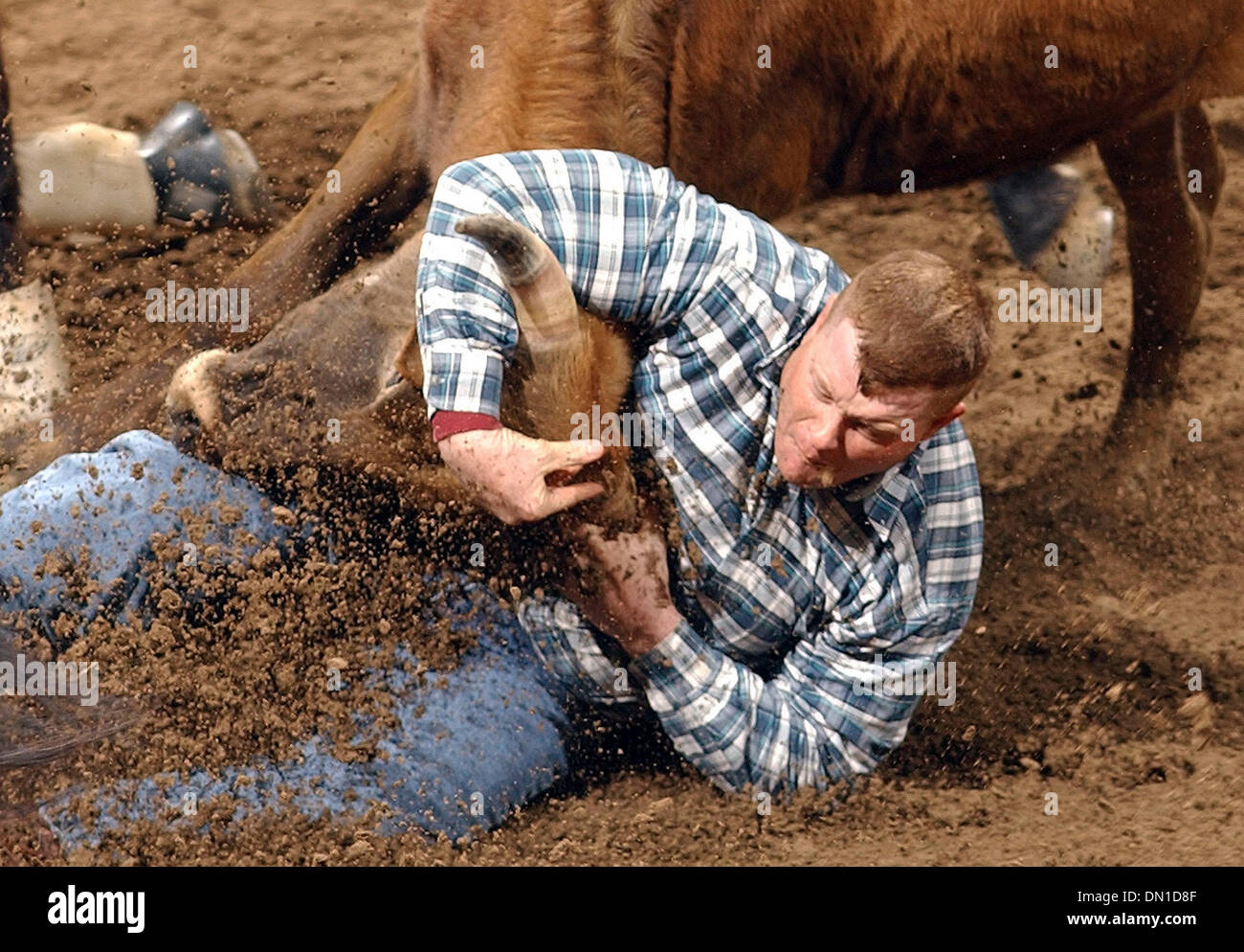 Feb 11, 2006; San Antonio, TX, USA; Rick Riley, of Checotah, OK, tires ...