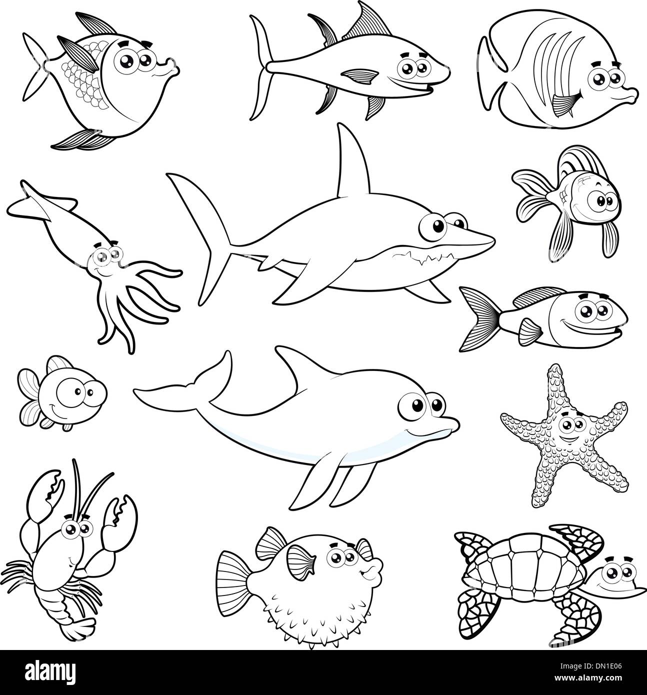 Family of funny fish Stock Vector Image & Art - Alamy
