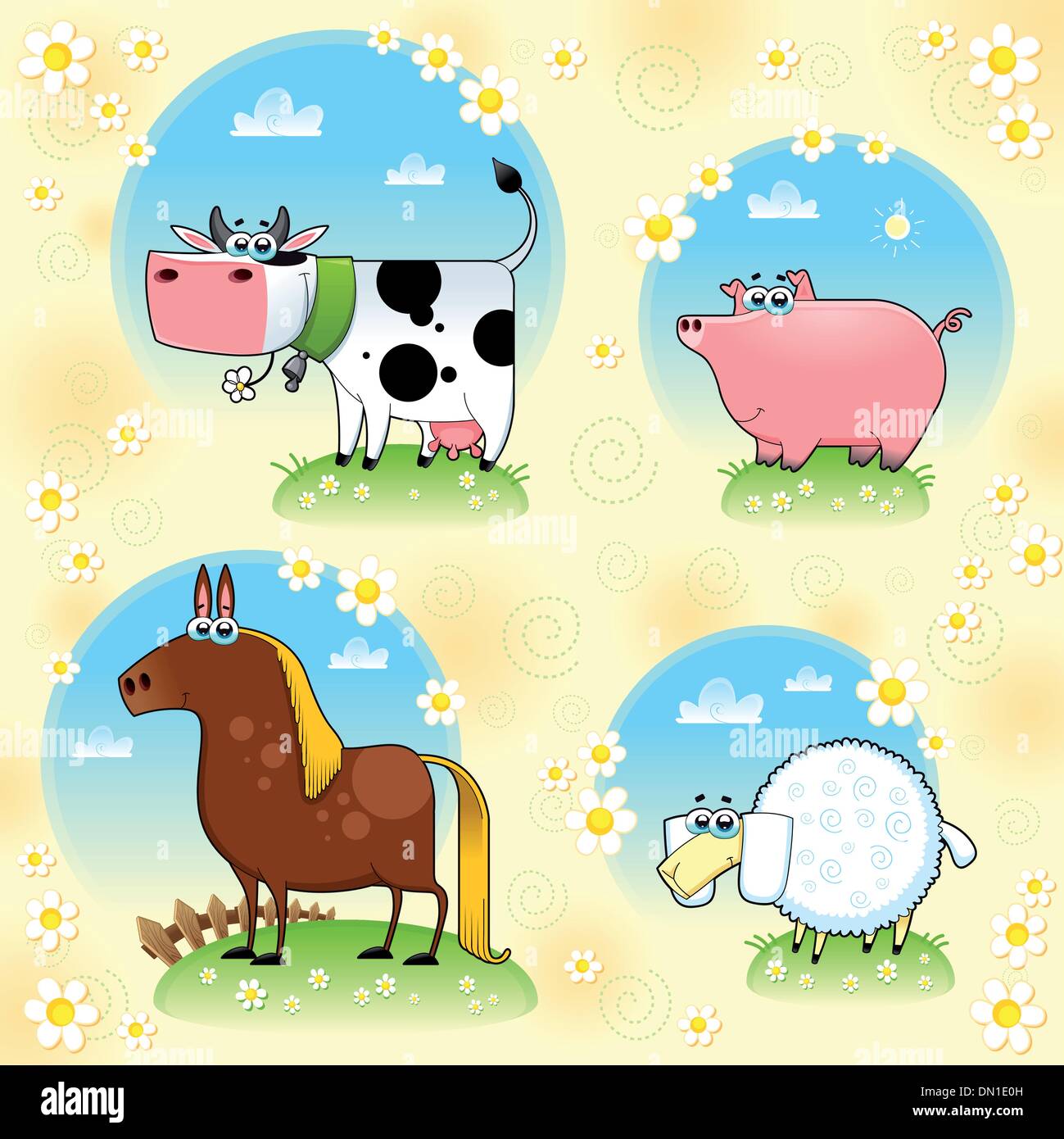 Funny farm animals group cartoon hi-res stock photography and images ...