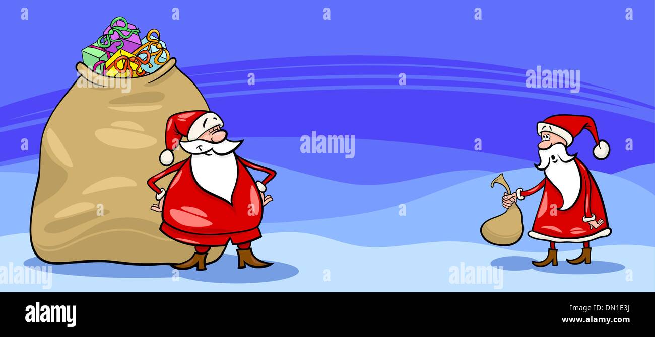 Santa Claus and sack cartoon card Stock Vector Image & Art - Alamy