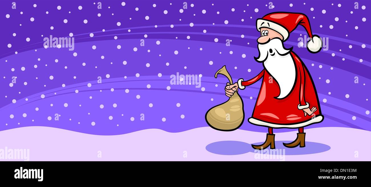 Santa Claus and sack cartoon card Stock Vector Image & Art - Alamy
