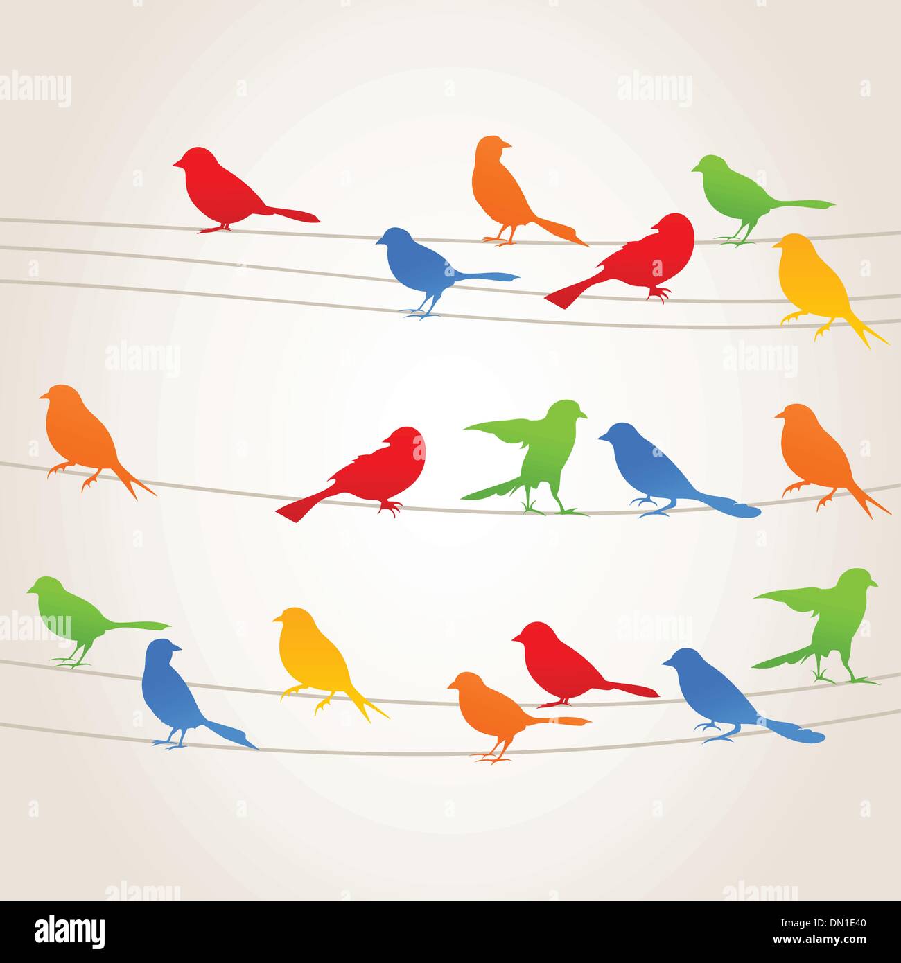 Bird on a wire5 Stock Vector Image & Art - Alamy