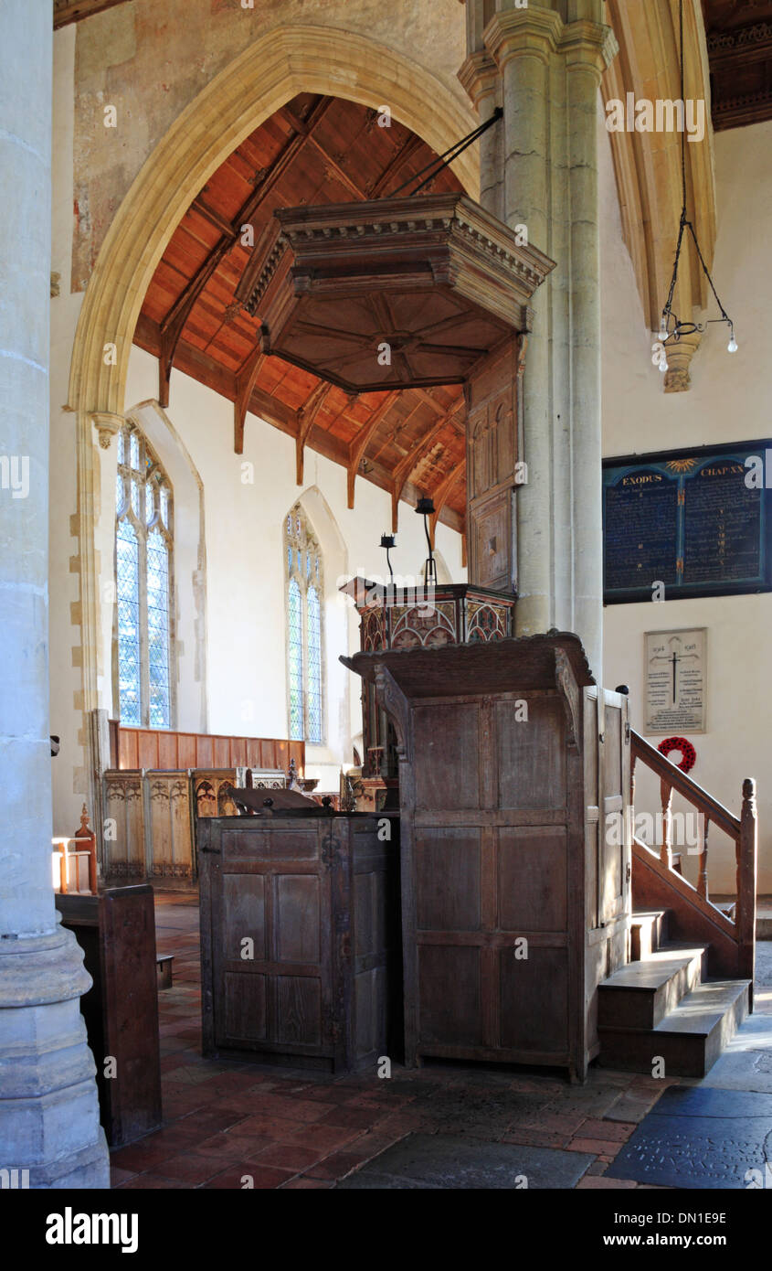 The pulpit in the church of SS Peter and Paul at Salle, Norfolk ...