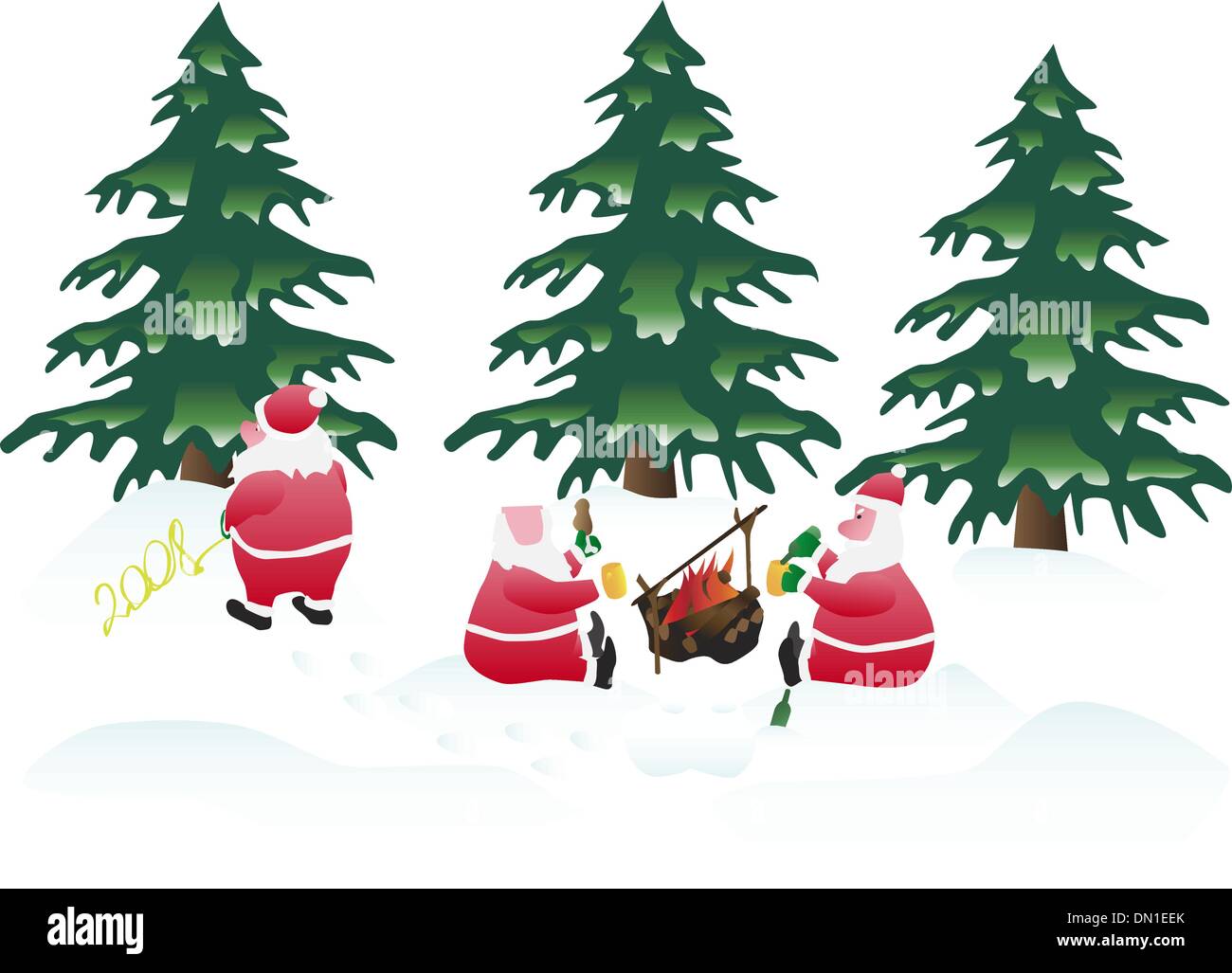 Three trees vector vectors hi-res stock photography and images - Alamy