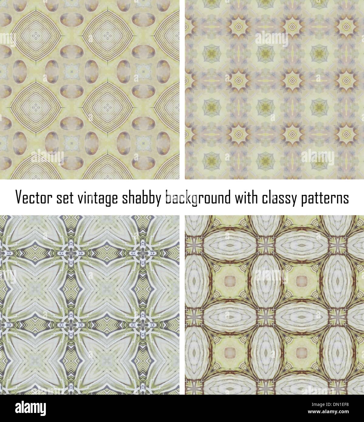 Set vintage shabby background with classy patterns Stock Vector Image ...
