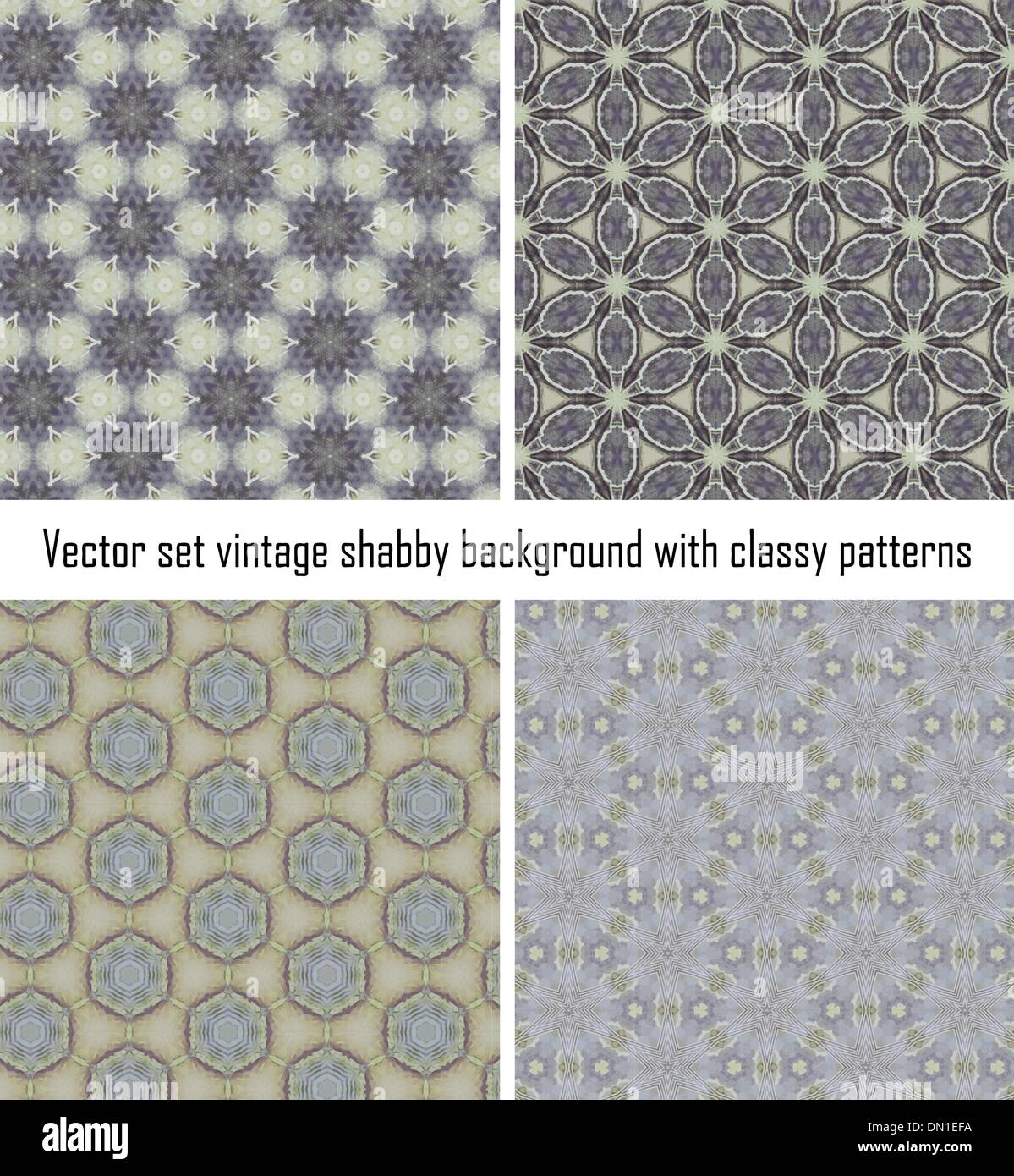 Set vintage shabby background with classy patterns Stock Vector Image ...