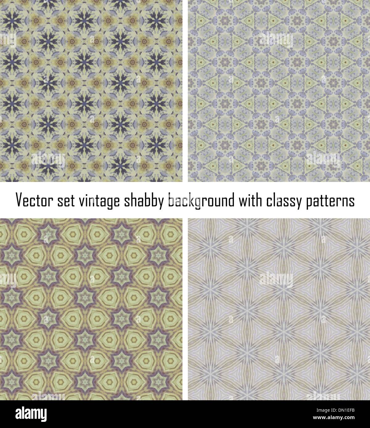 Set vintage shabby background with classy patterns Stock Vector Image ...