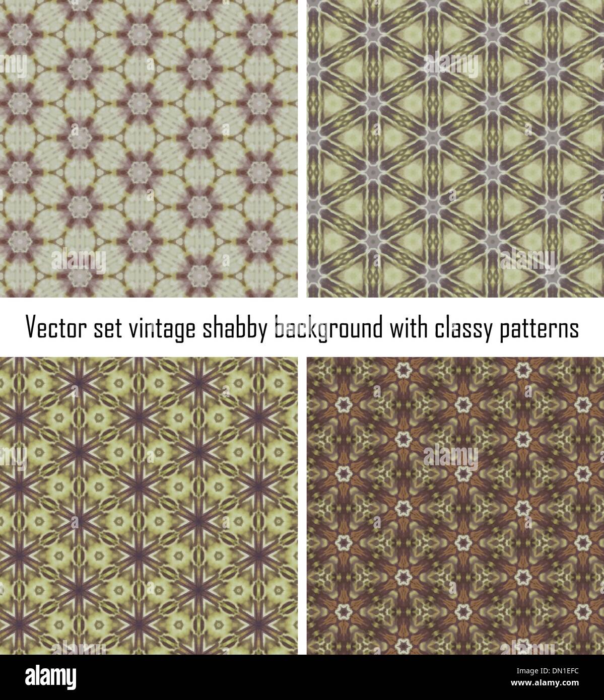Set vintage shabby background with classy patterns Stock Vector Image ...