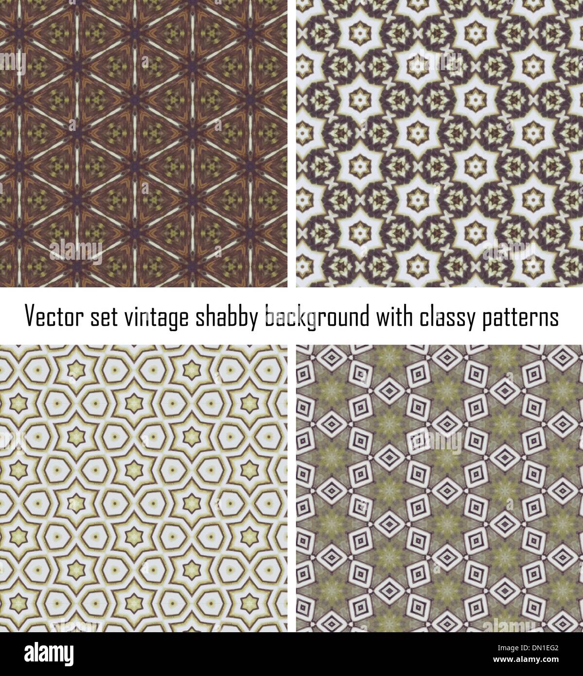 Set vintage shabby background with classy patterns Stock Vector Image ...