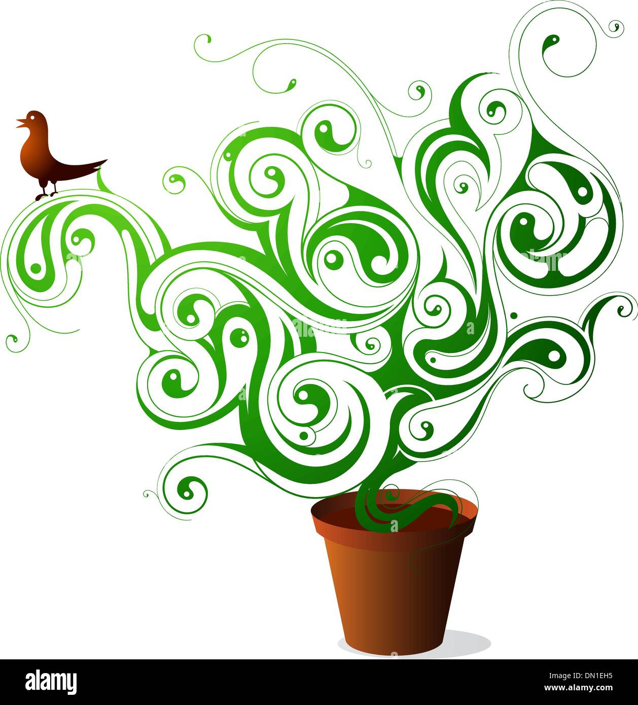 Plant with drops Stock Vector Images - Alamy