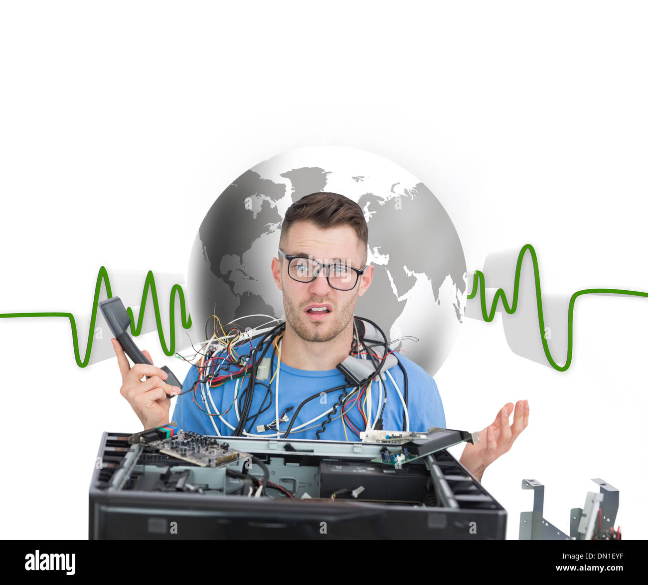 Confused looking computer technician hi-res stock photography and ...