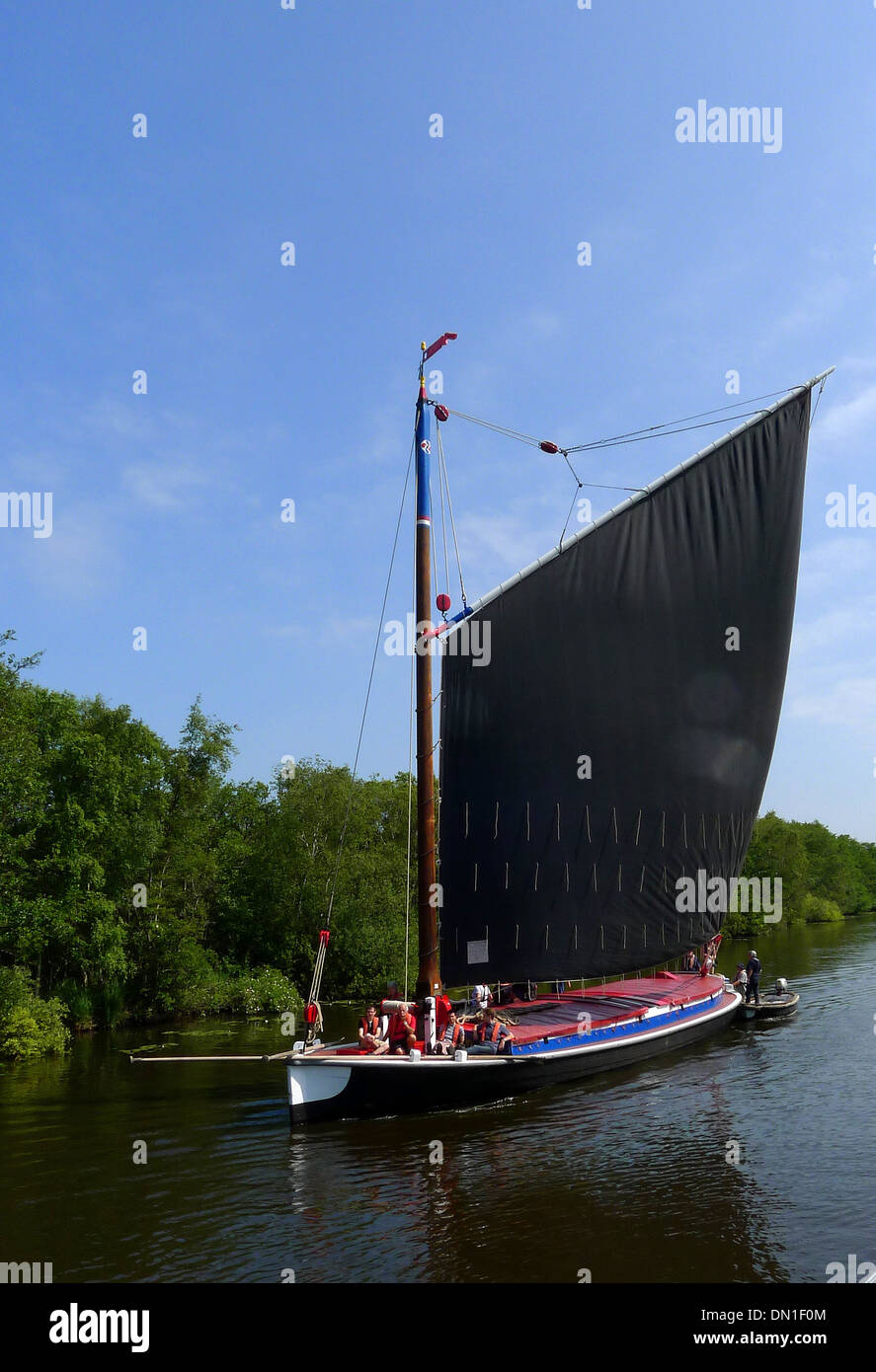Norfolk Wherry Trust vessel the Albion on the Norfolk Broads Stock ...