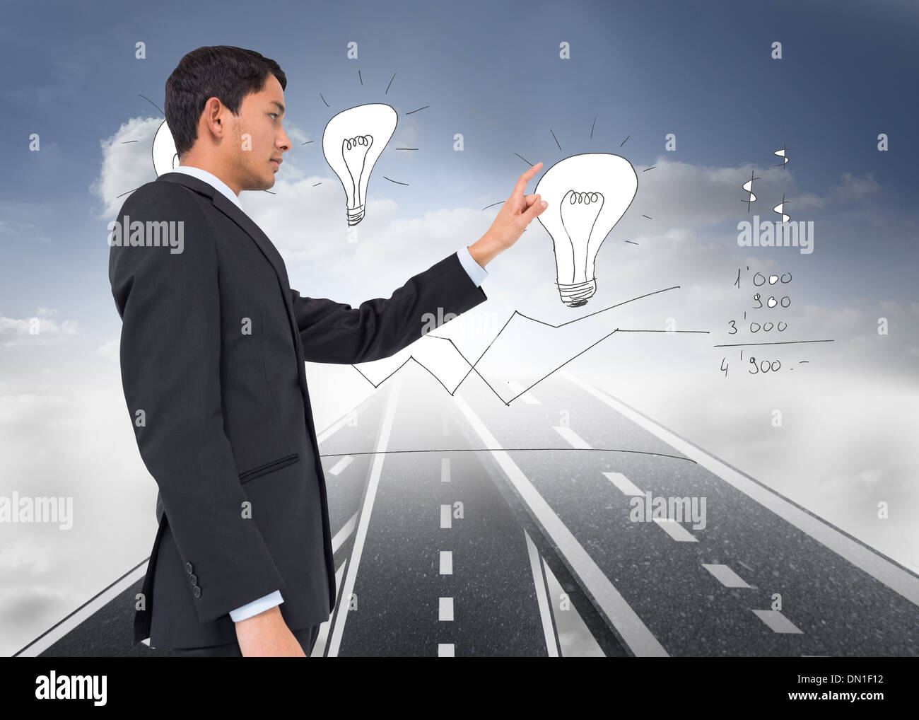 Man pointing the way forward hi-res stock photography and images - Alamy