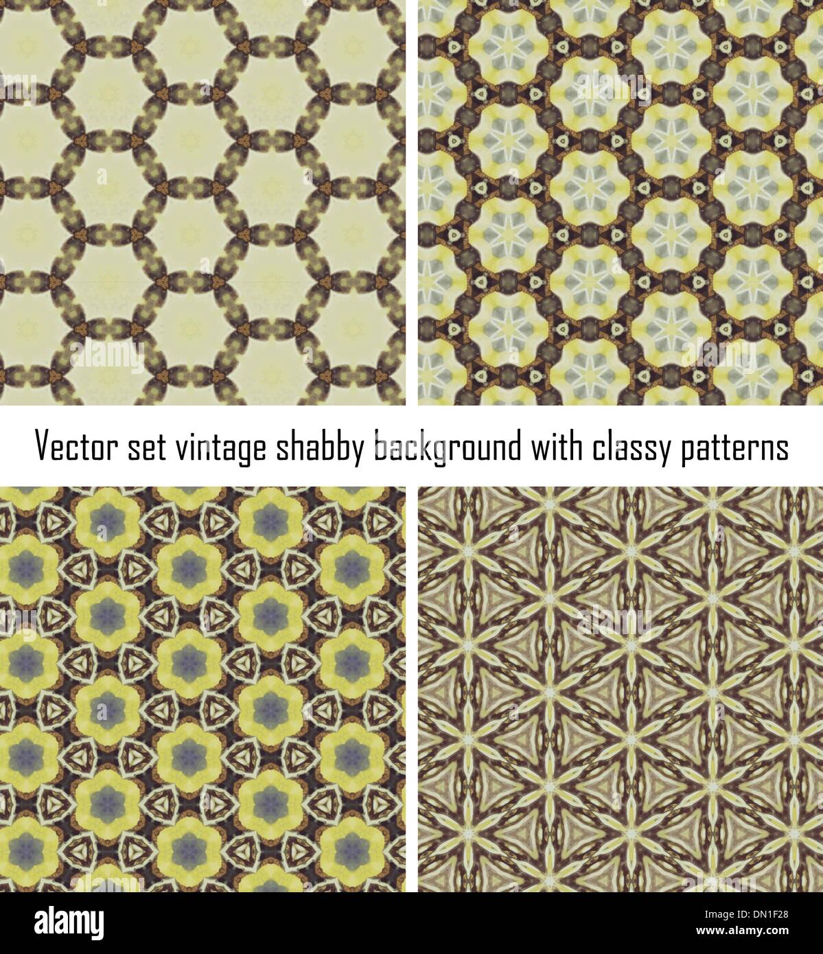 Set vintage shabby background with classy patterns Stock Vector Image ...