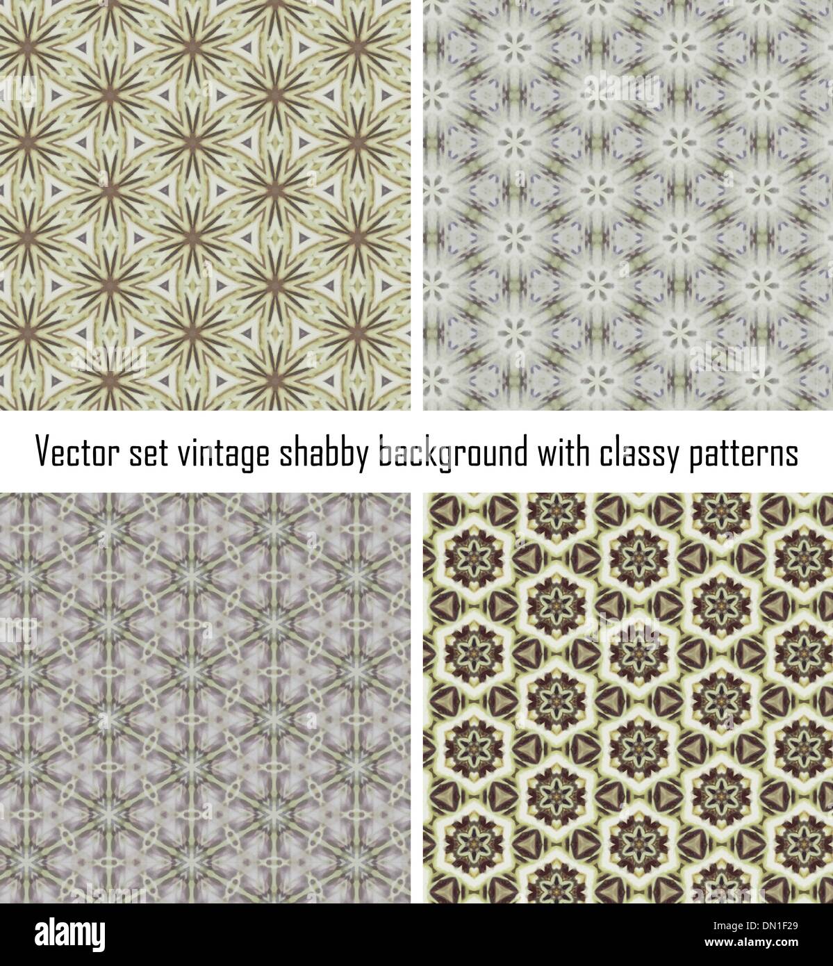 Set vintage shabby background with classy patterns Stock Vector Image ...