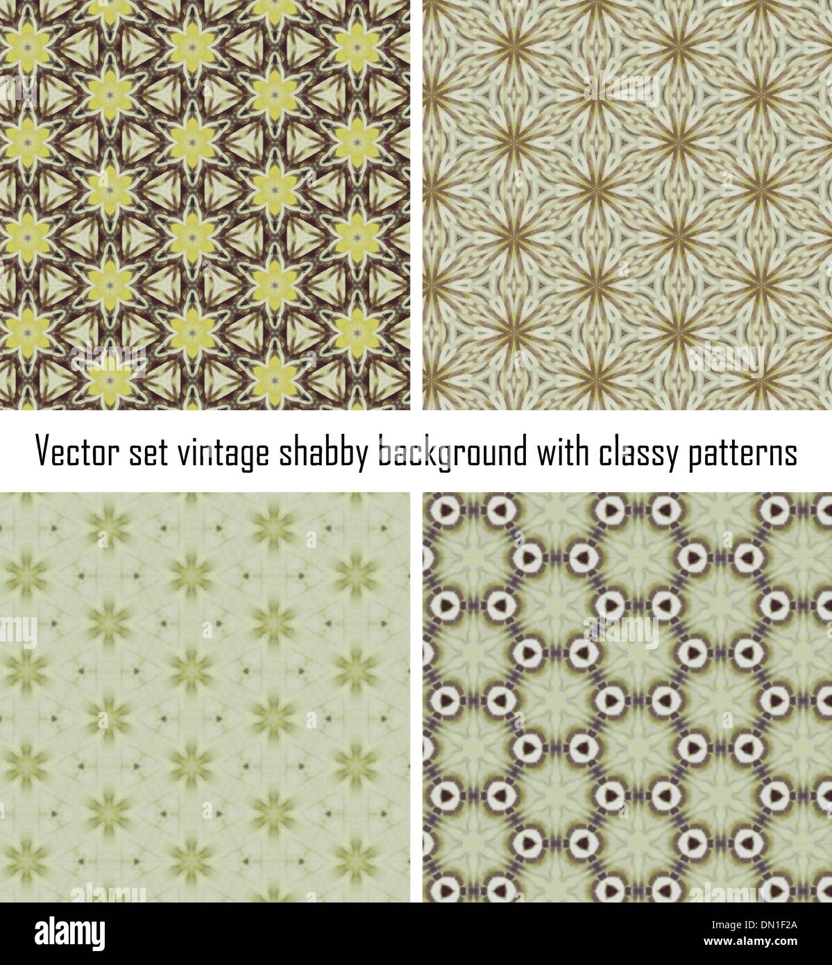 Set vintage shabby background with classy patterns Stock Vector Image ...