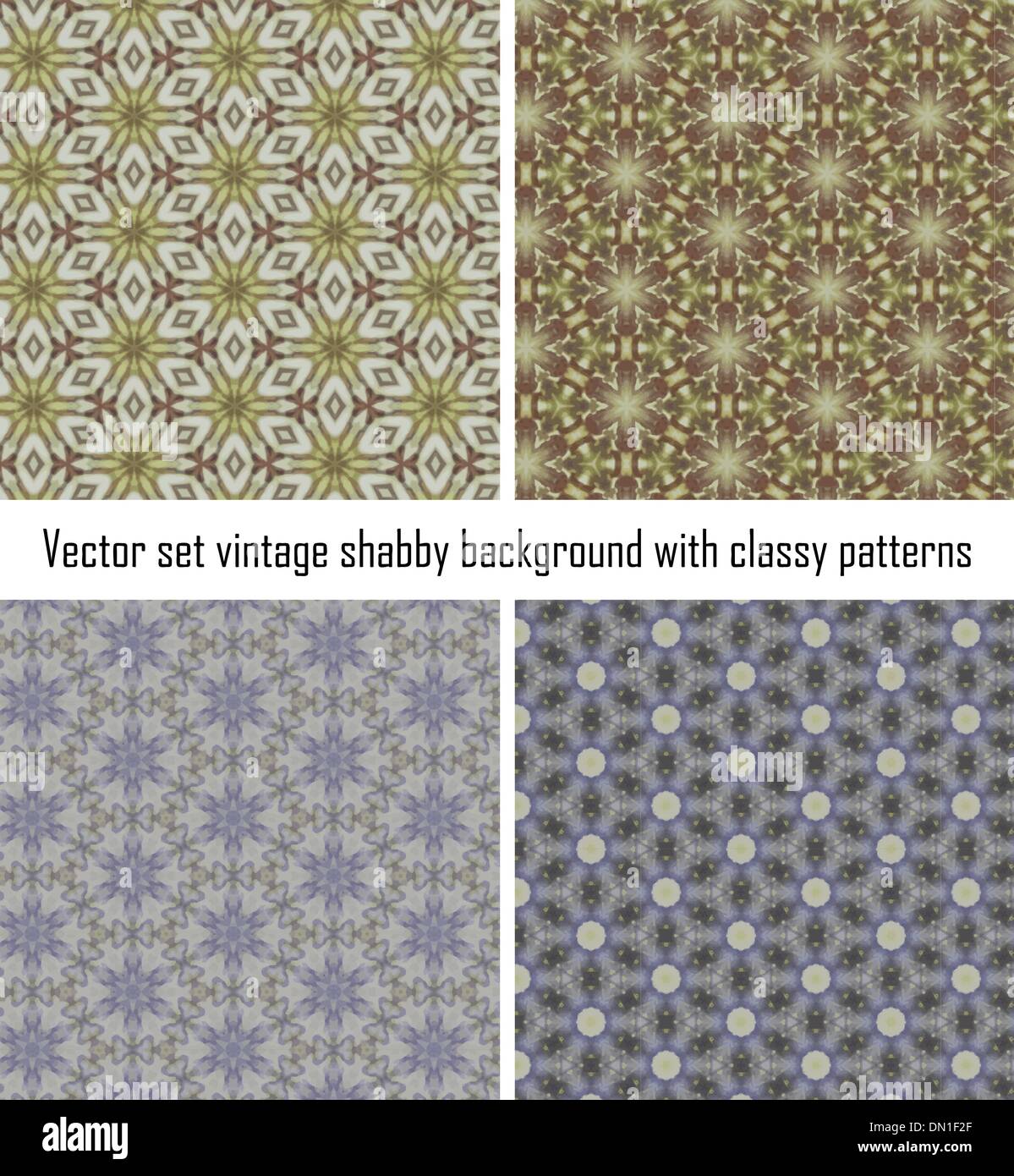 Set vintage shabby background with classy patterns Stock Vector Image ...