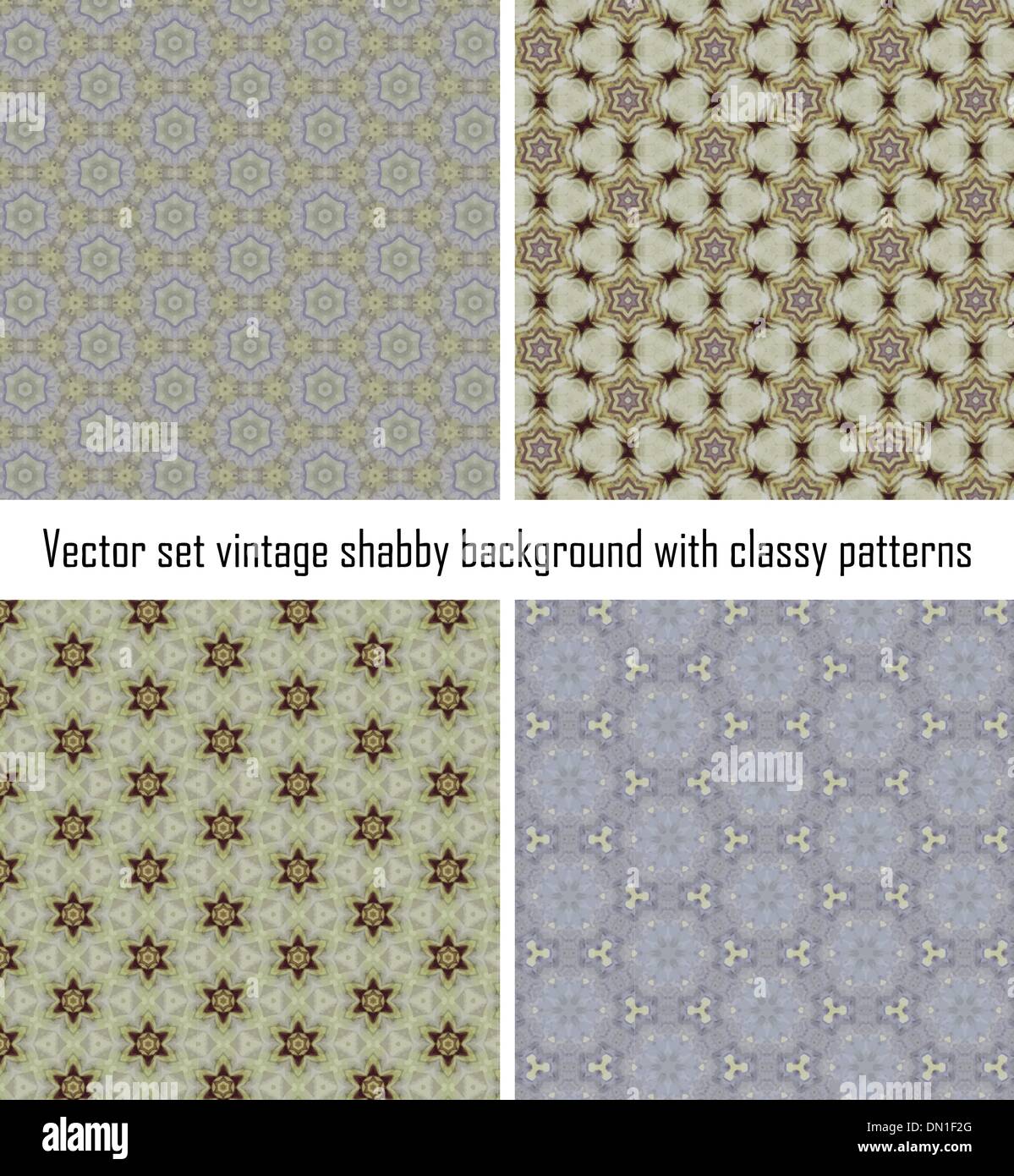 Set vintage shabby background with classy patterns Stock Vector Image ...