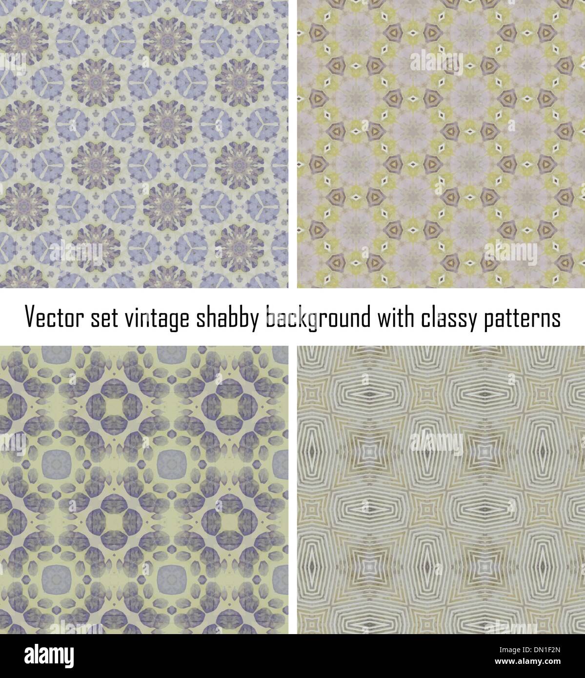 Set vintage shabby background with classy patterns Stock Vector Image ...
