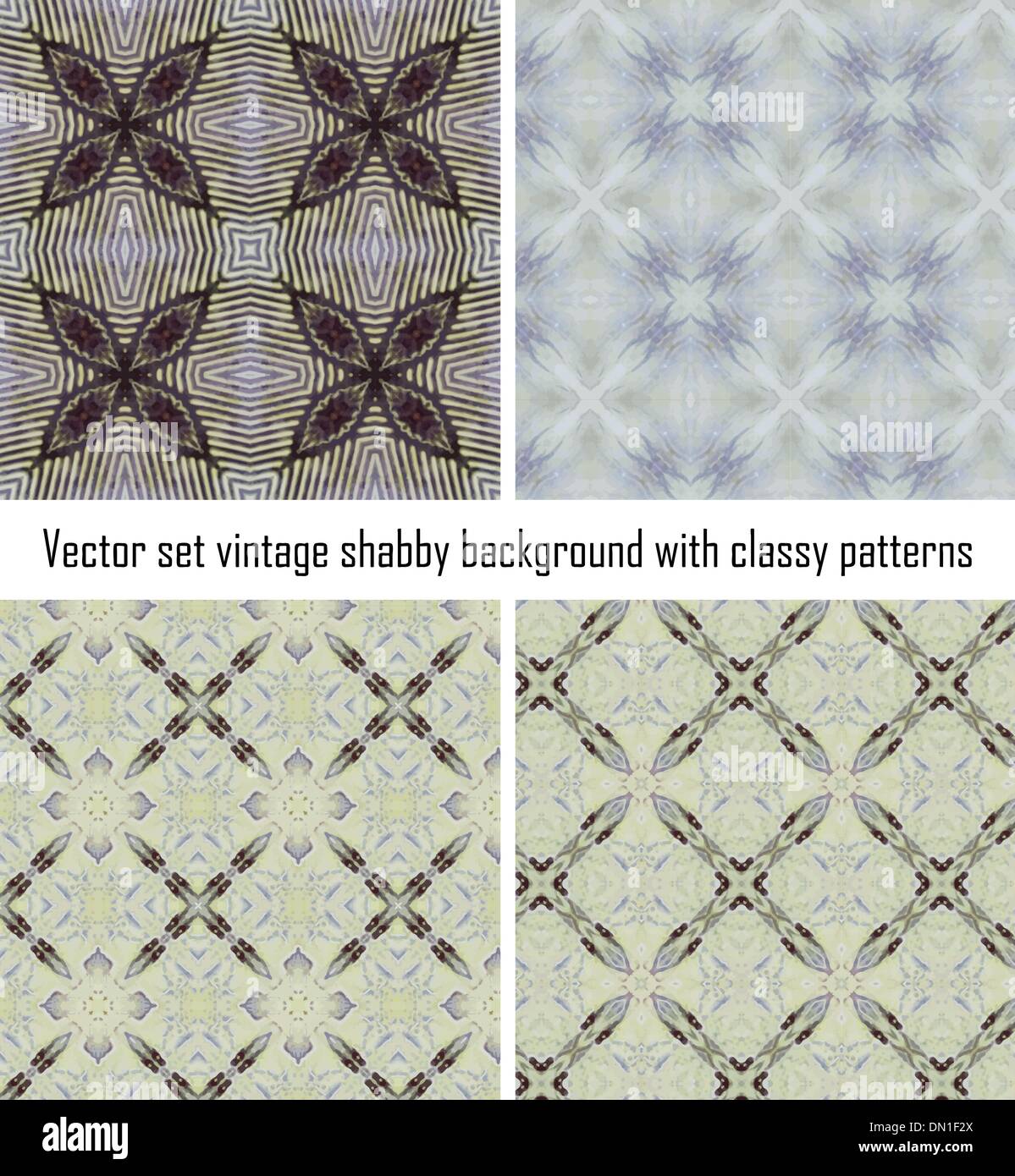 Set vintage shabby background with classy patterns Stock Vector Image ...