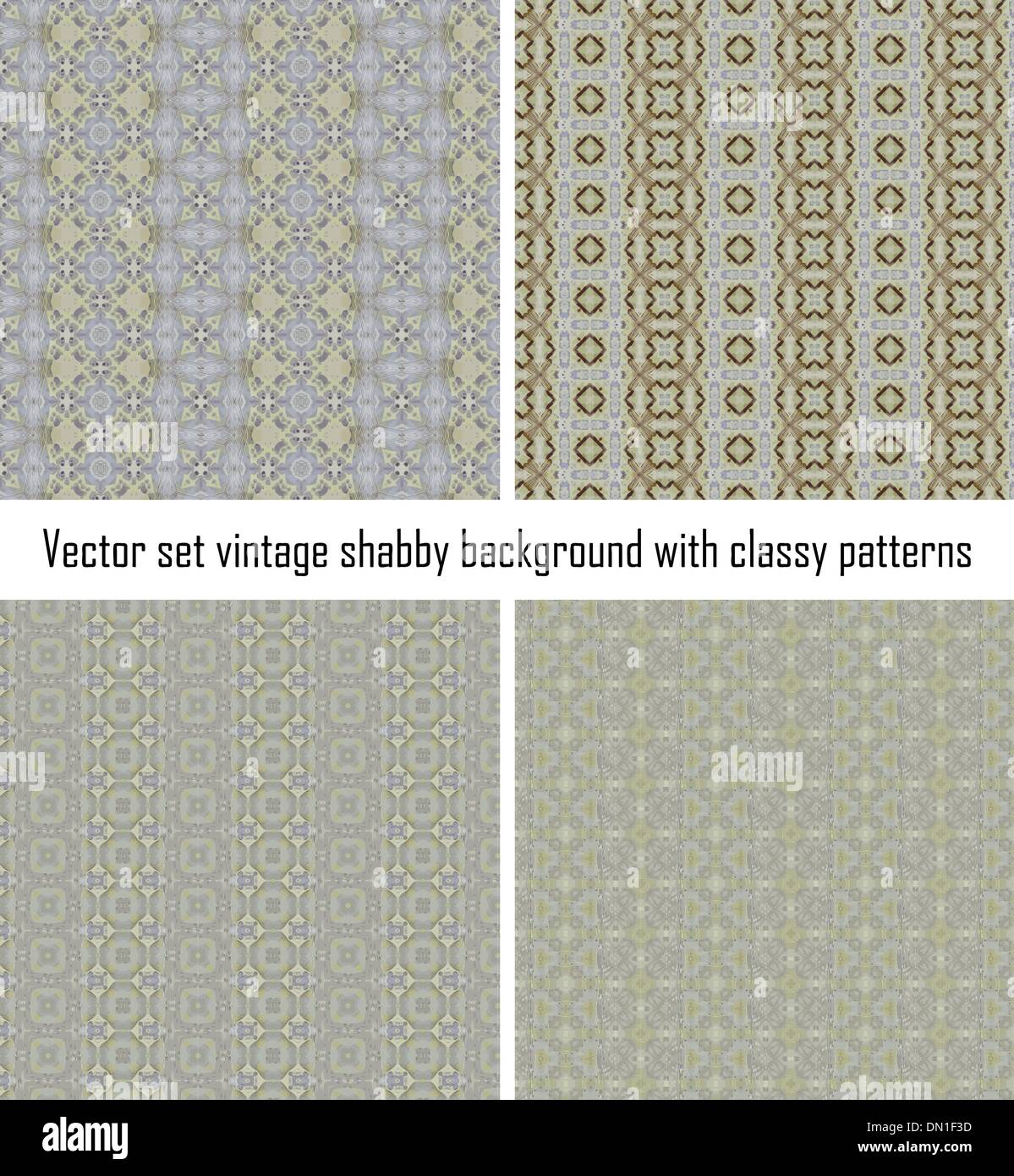 Set vintage shabby background with classy patterns Stock Vector Image ...