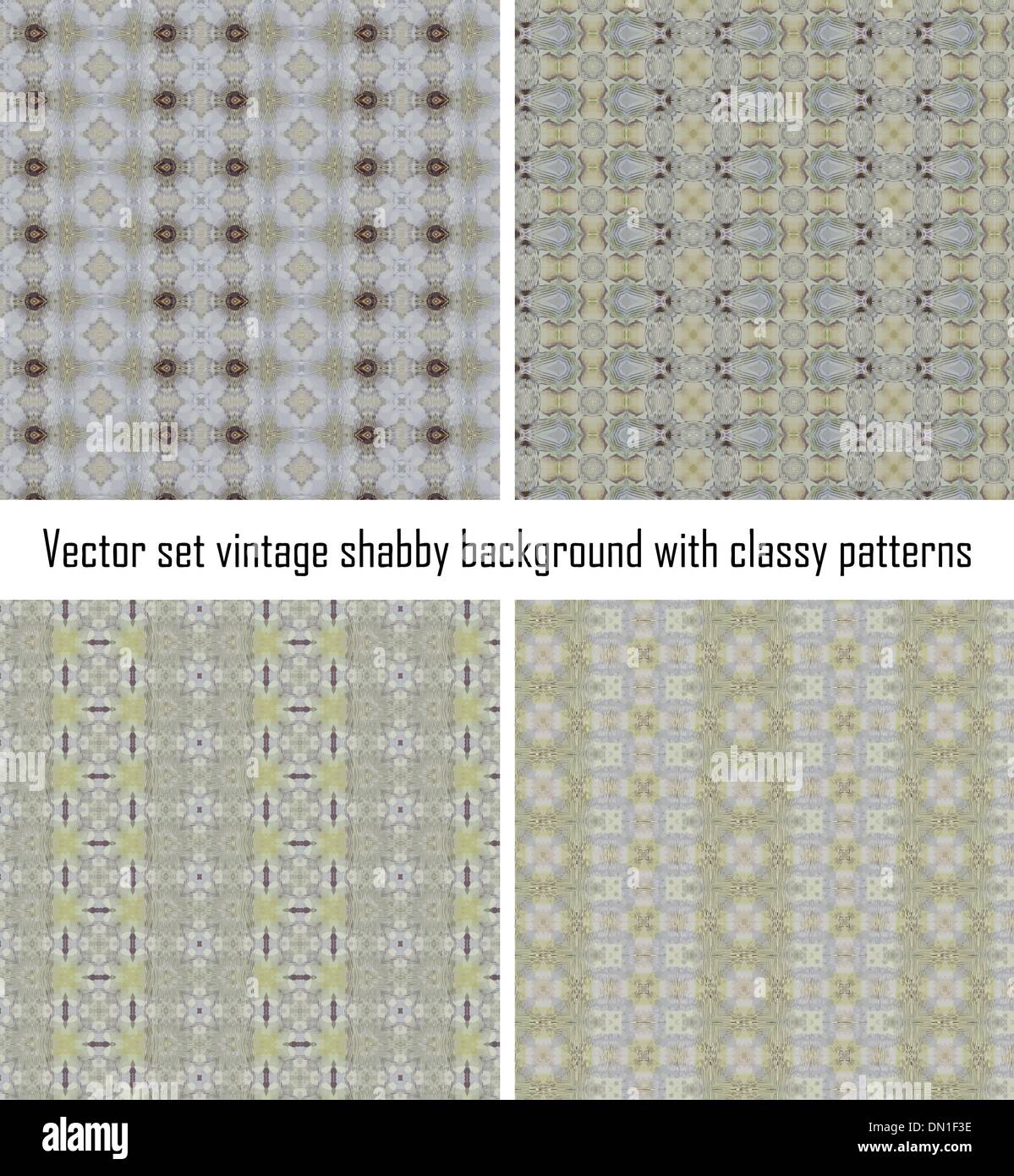 Set vintage shabby background with classy patterns Stock Vector Image ...