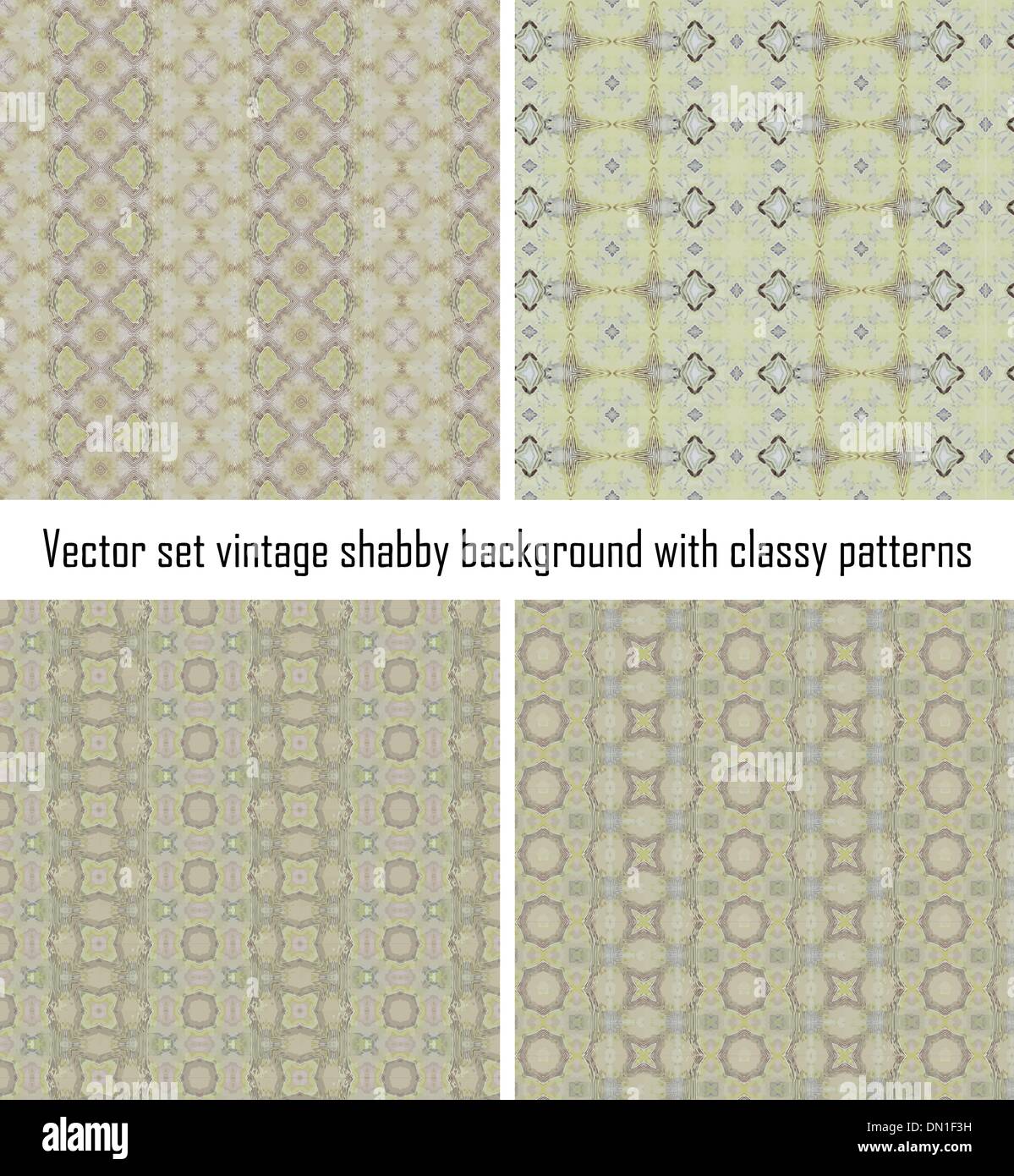 Set vintage shabby background with classy patterns Stock Vector Image ...