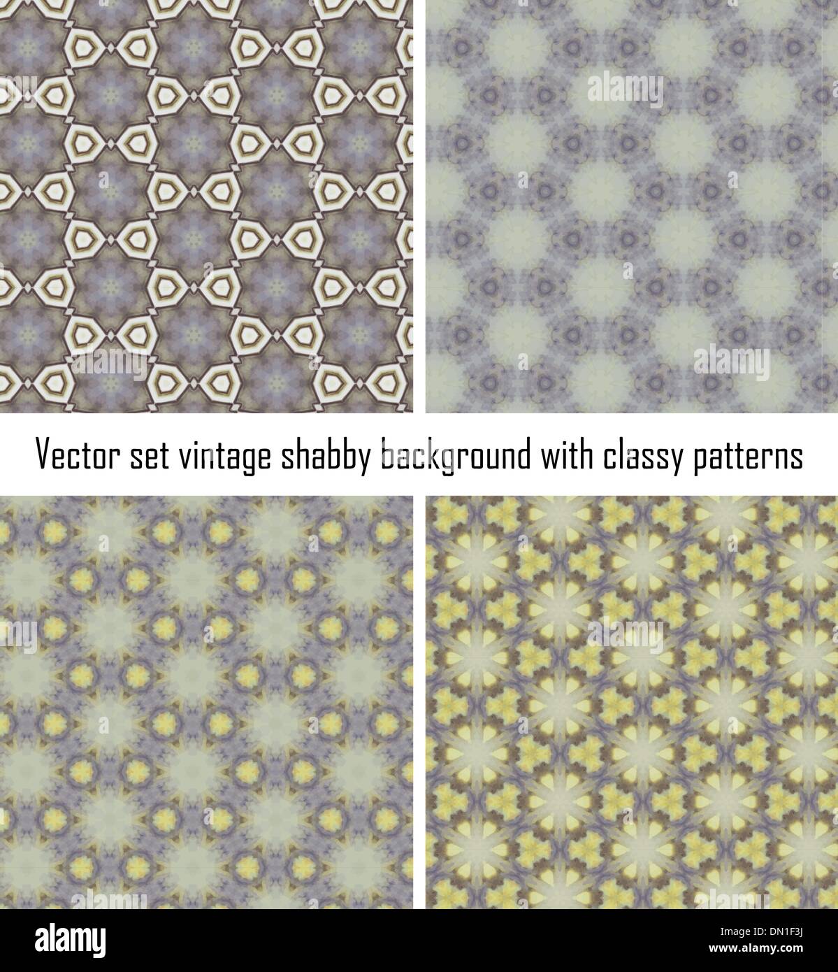 Set vintage shabby background with classy patterns Stock Vector Image ...