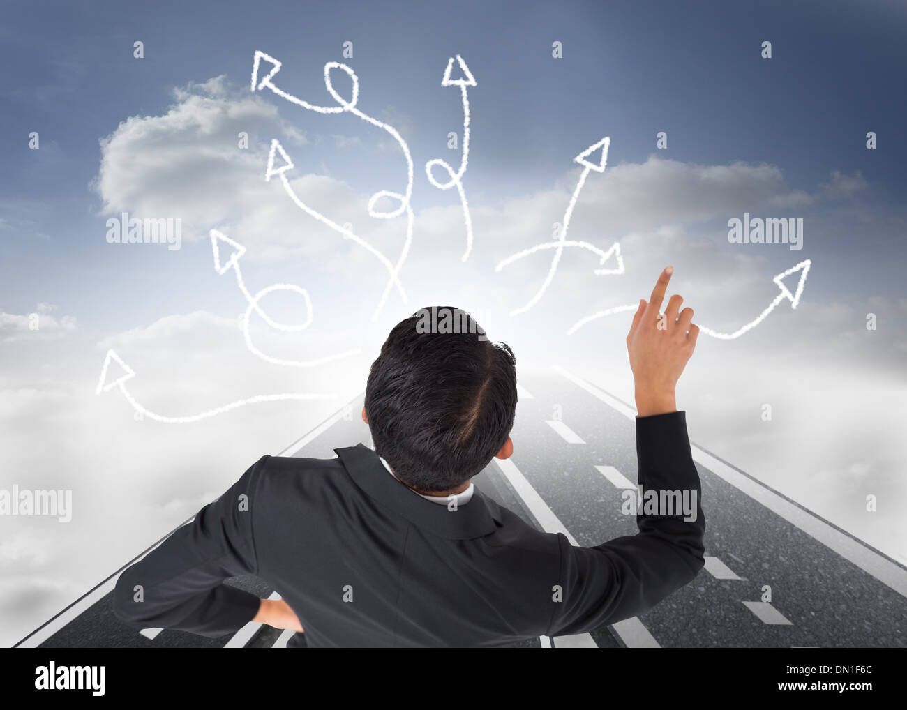 Man pointing the way forward hi-res stock photography and images - Alamy