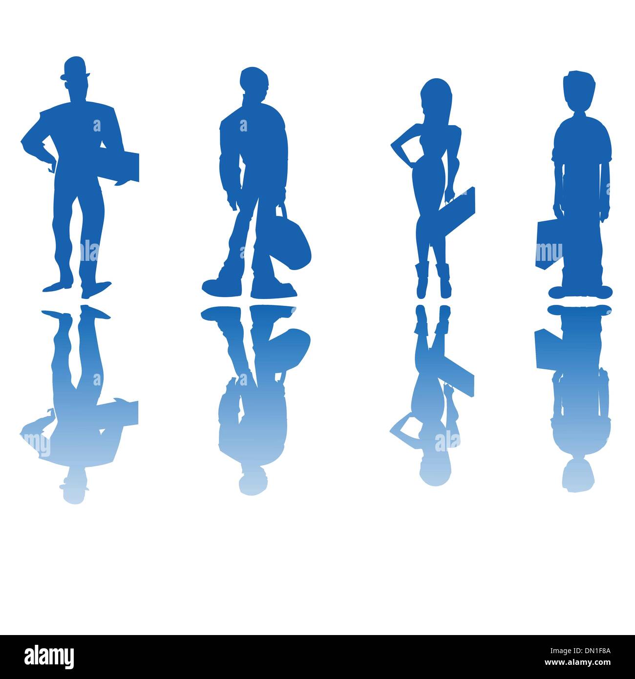 People silhouette blue Stock Vector Images - Alamy