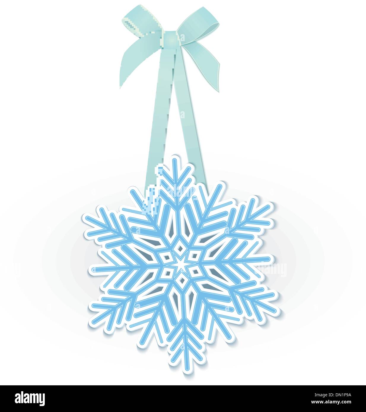Snowflake on ribbon vector Stock Vector Image & Art - Alamy